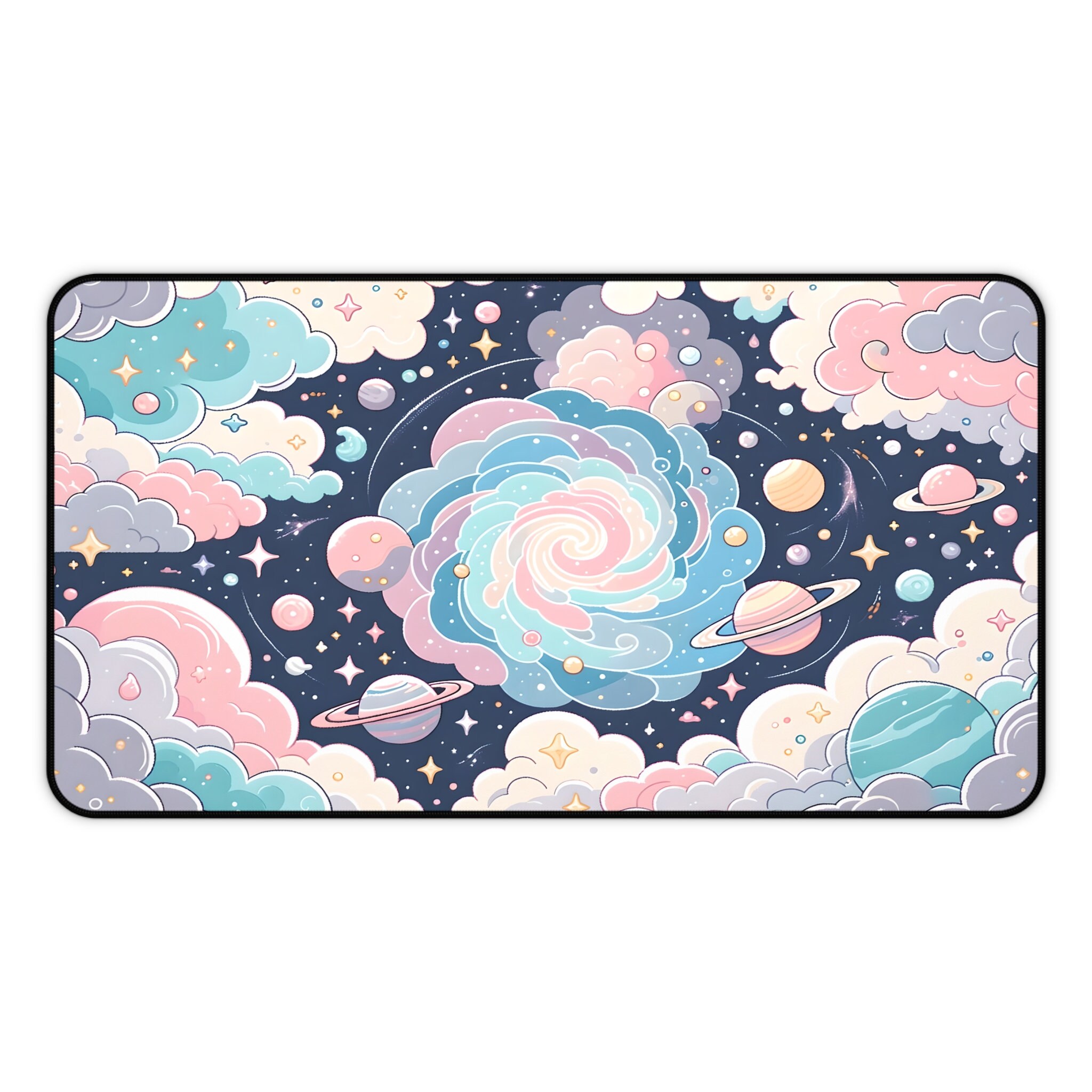 Enchanted Cosmos Desk Mat Cute Pastel Galaxy Mousepad Celestial Office ...