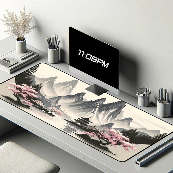 Japanese Sakura Art Desk Mat - Etsy