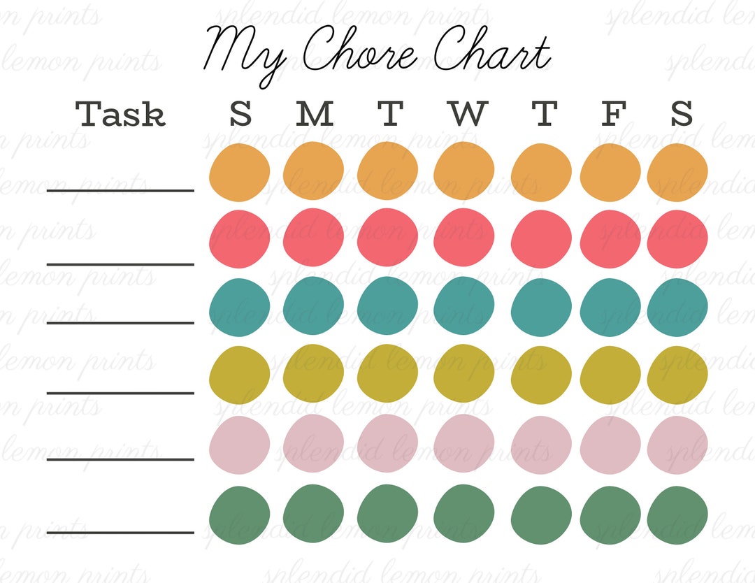 Chore Chart - Etsy