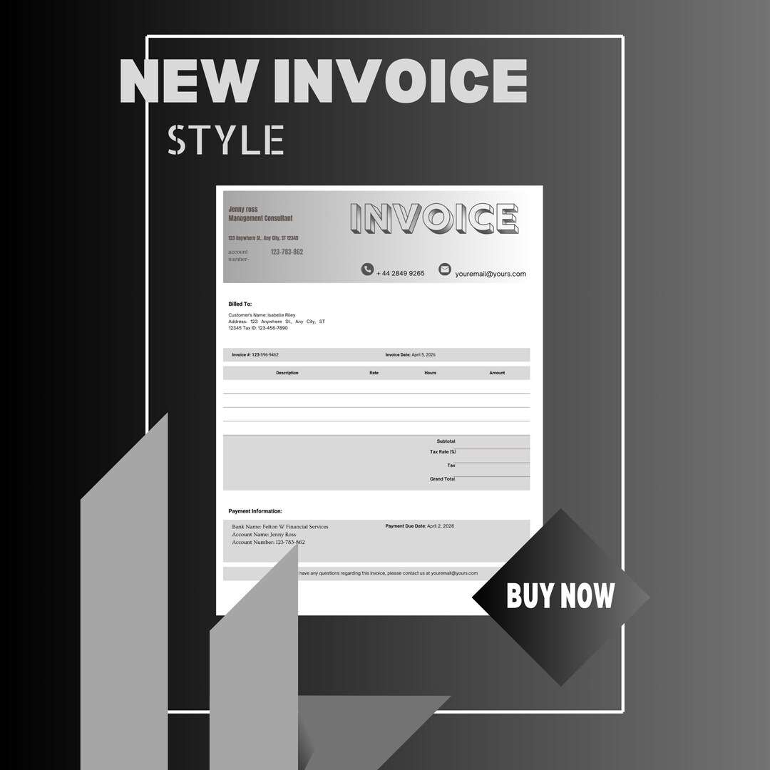 Business Invoice Template - Etsy