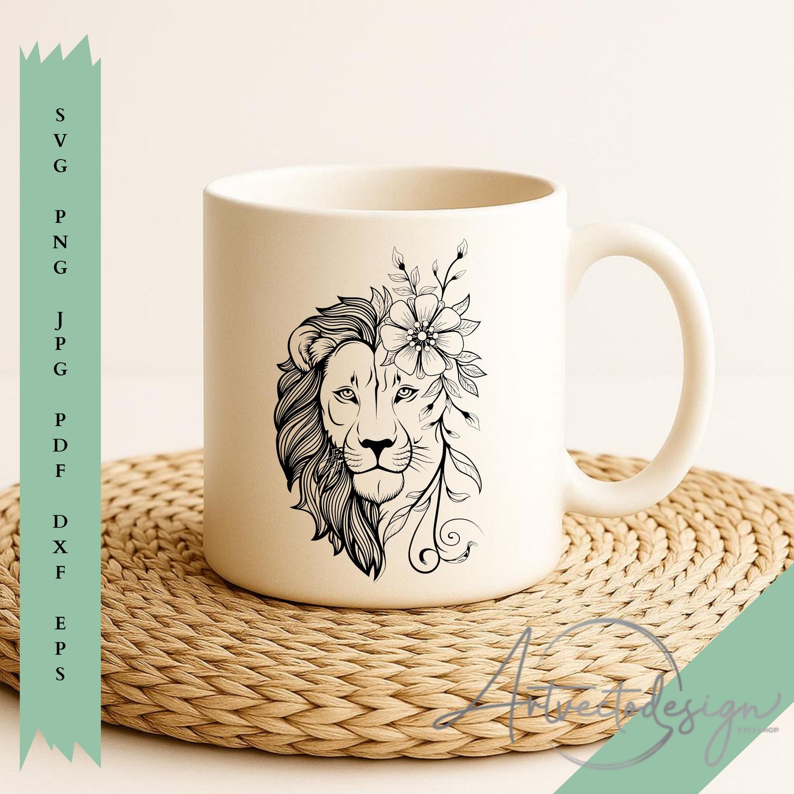 Lion Head SVG: Jungle Animal Clipart, Printable Wall Art (digital ...
