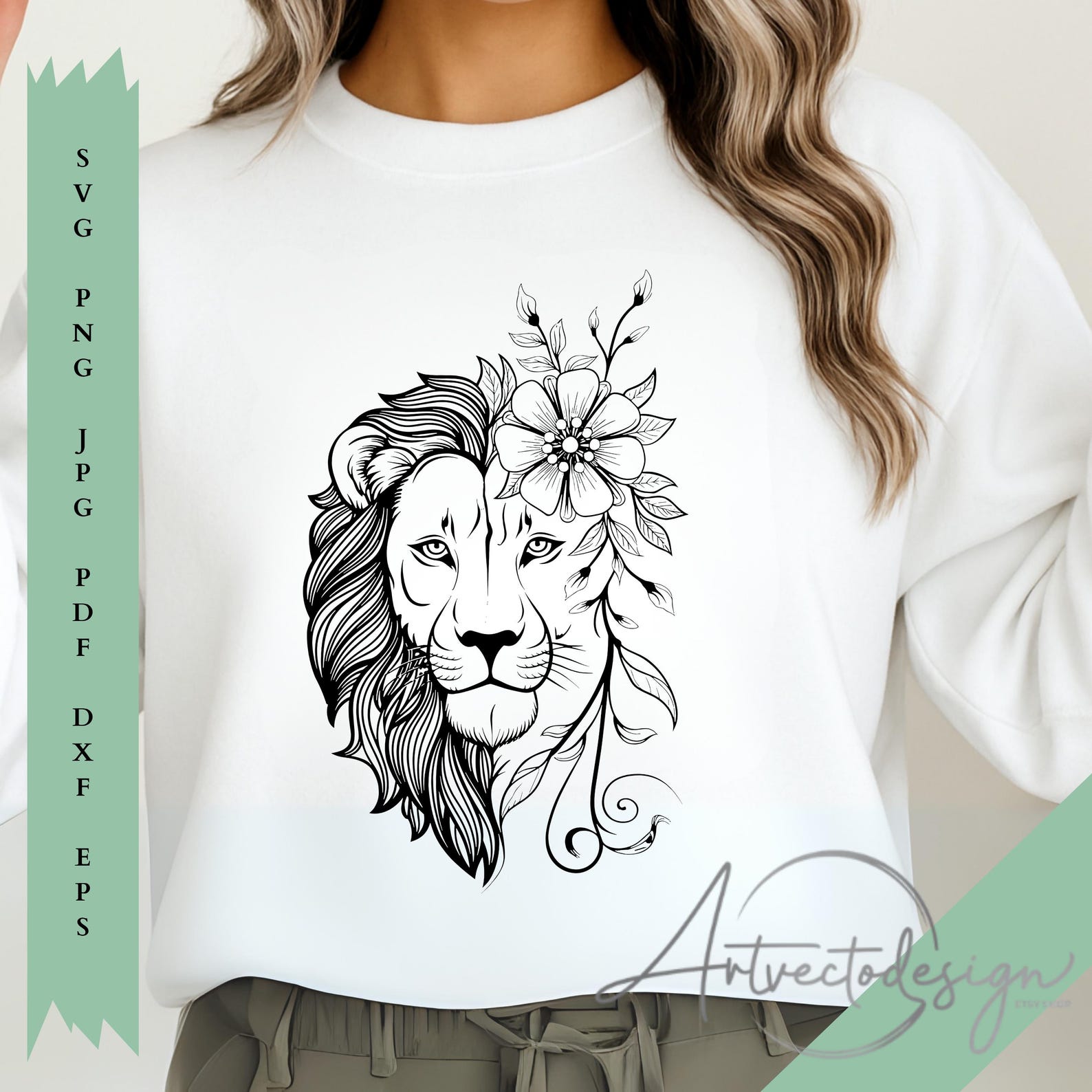 Lion Head SVG: Jungle Animal Clipart, Printable Wall Art (digital ...