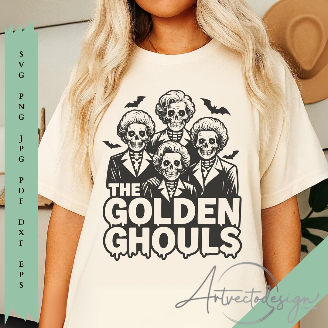 Golden Ghouls SVG: Spooky Skeleton Halloween Cut File (digital Download ...