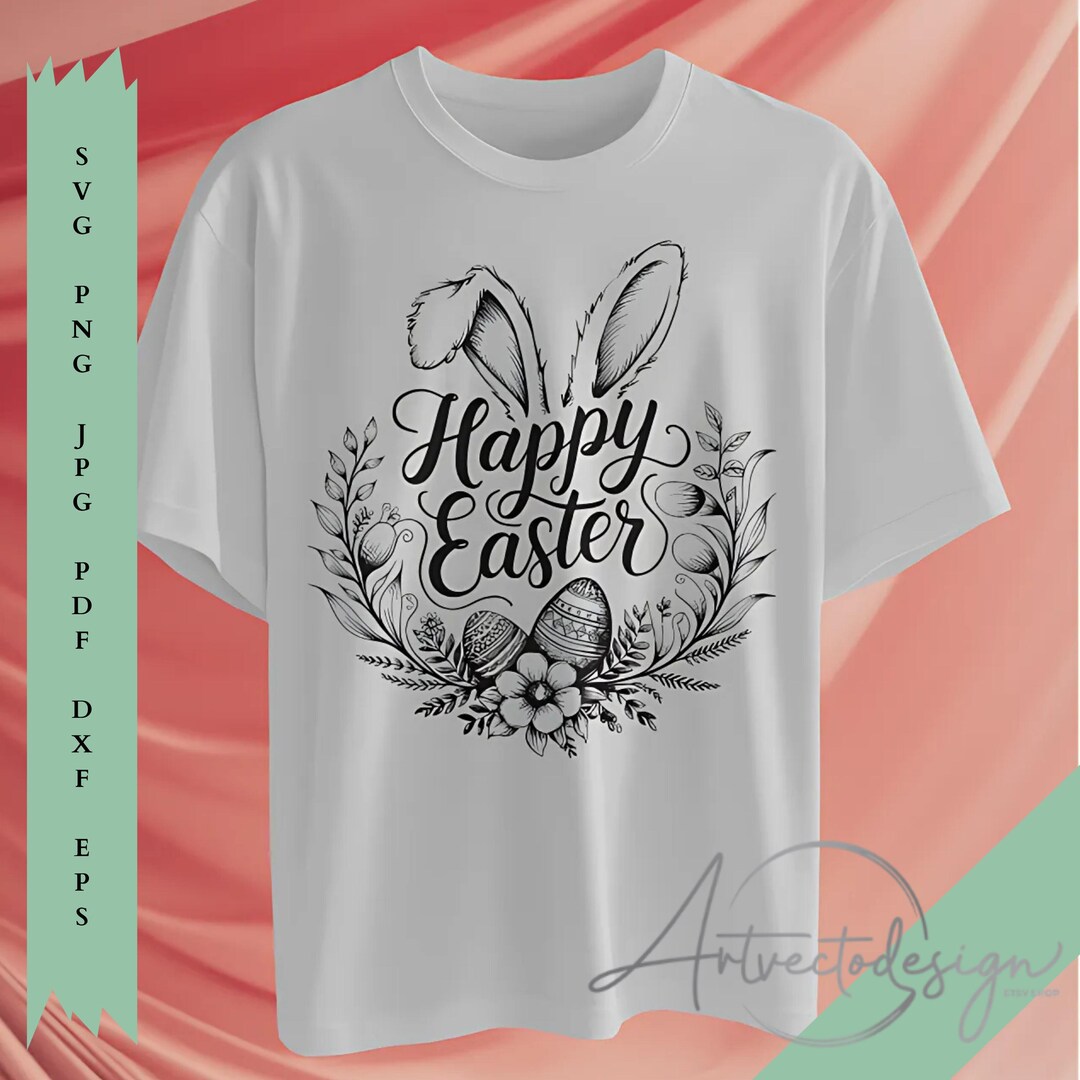 Easter Bunny SVG, Happy Easter Clipart, Cute Rabbit Cut File, Easter ...