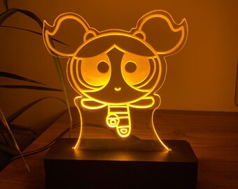 Powerpuff Girls Night Light, Cartoon Night Light, Girls Room Night ...