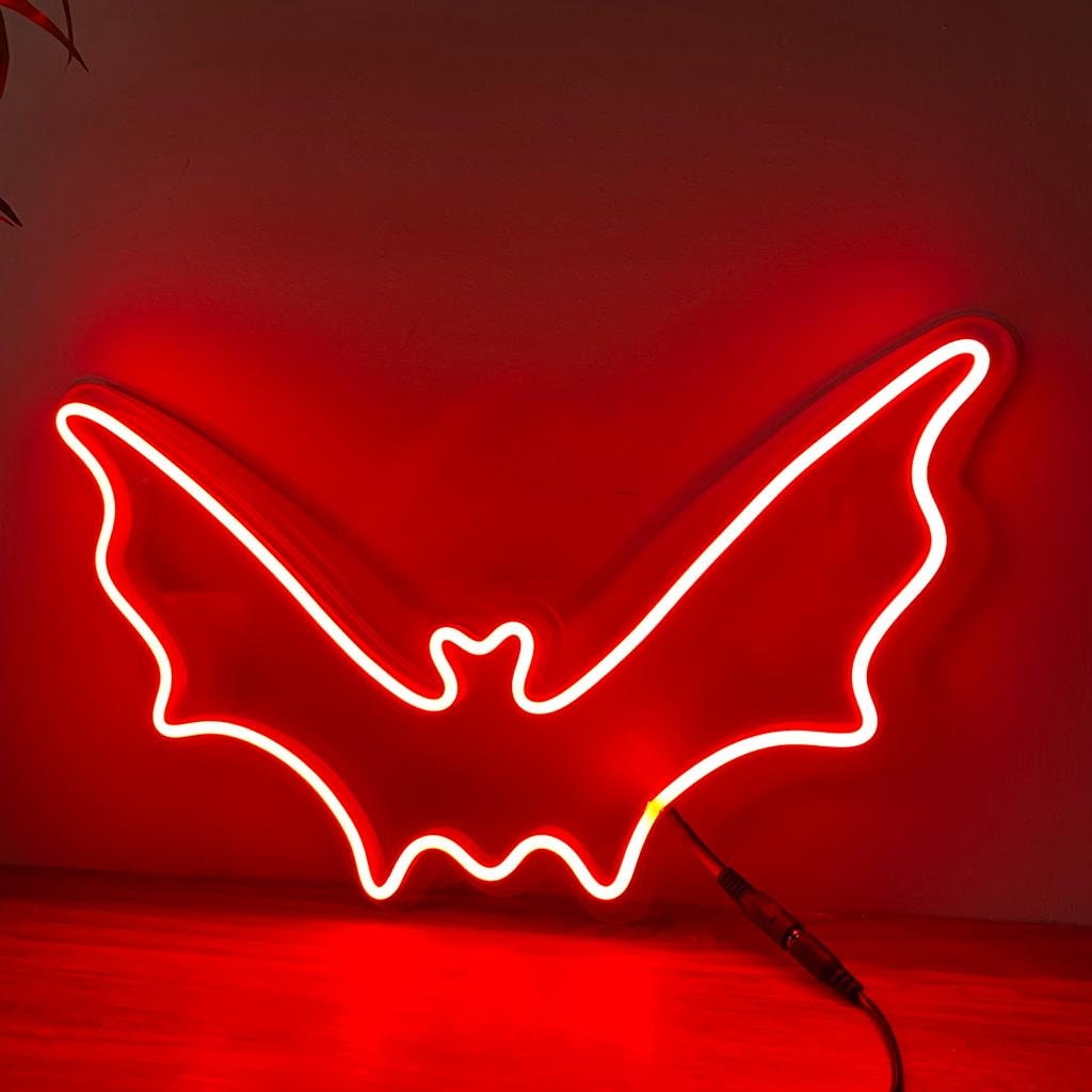 Bat and Moon Neon Sign, Bat Neon Sign, Bat Neon Light, Night Lamp ...