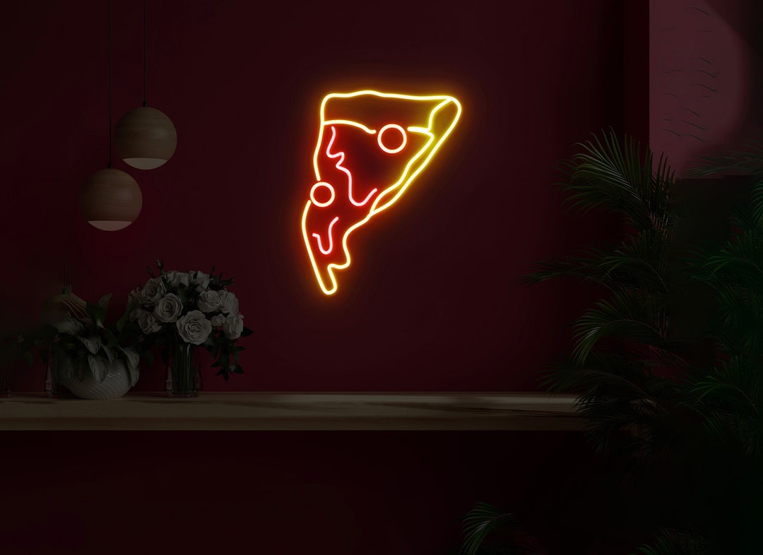 Pizza Neon Sign, Food Neon Sign, Pizza Shaped Led Light, Restaurant ...