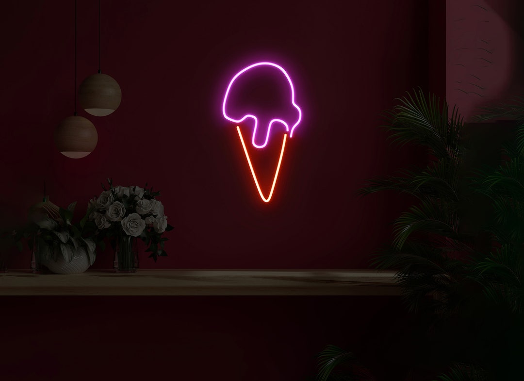 Ice Cream Neon Light, Neon Sign Light Decor, Kids Room Decoration, Food ...