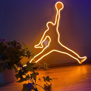 Jordan Neon Sign, Michael Jordan Lighted Sign Wall Decor, Neon Lights ...