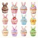 Watercolor Easter Cupcake Clipart: Bunny Art (PNG Digital Download) - Etsy