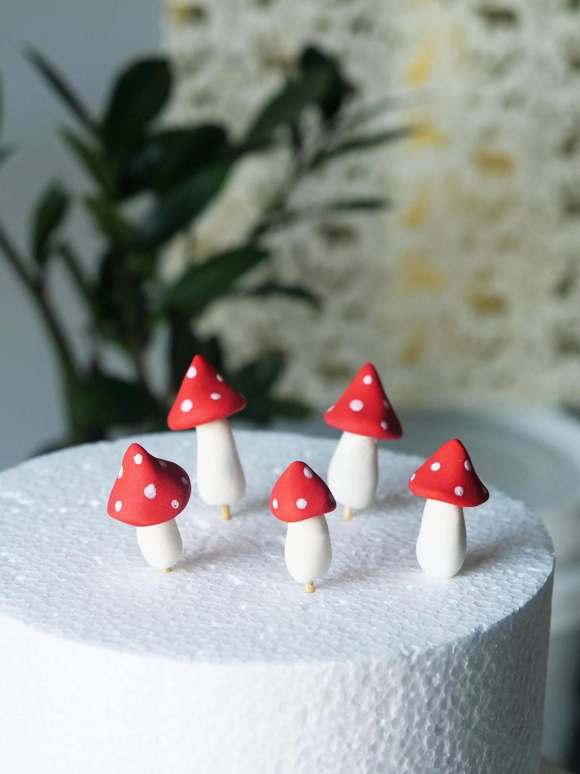 Mushrooms Cake Topper Made of Fondant, Toadstool Mushrooms Cake ...