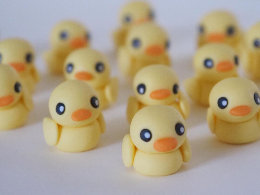 Rubber Duck Cupcake Topper, Made of Fondant, 6/12/18/24 1 Inch Ducks ...