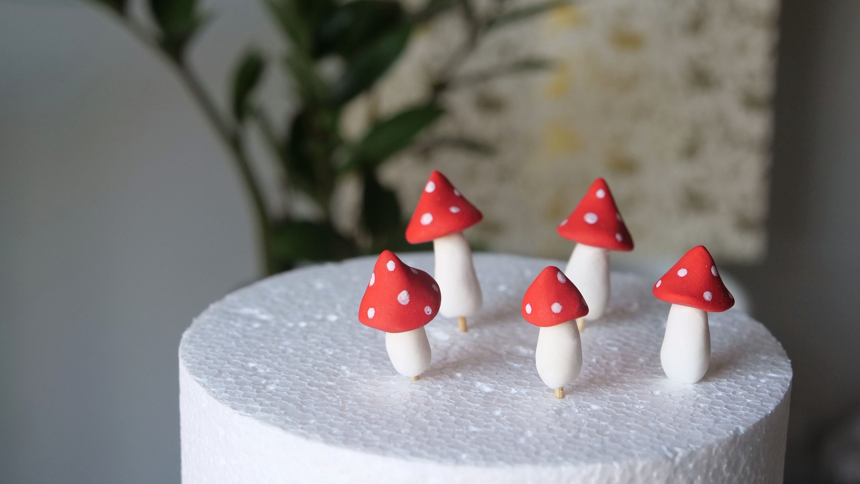 Mushroom Cake Topper, Fondant Toadstool Cupcake Mushroom Cake ...