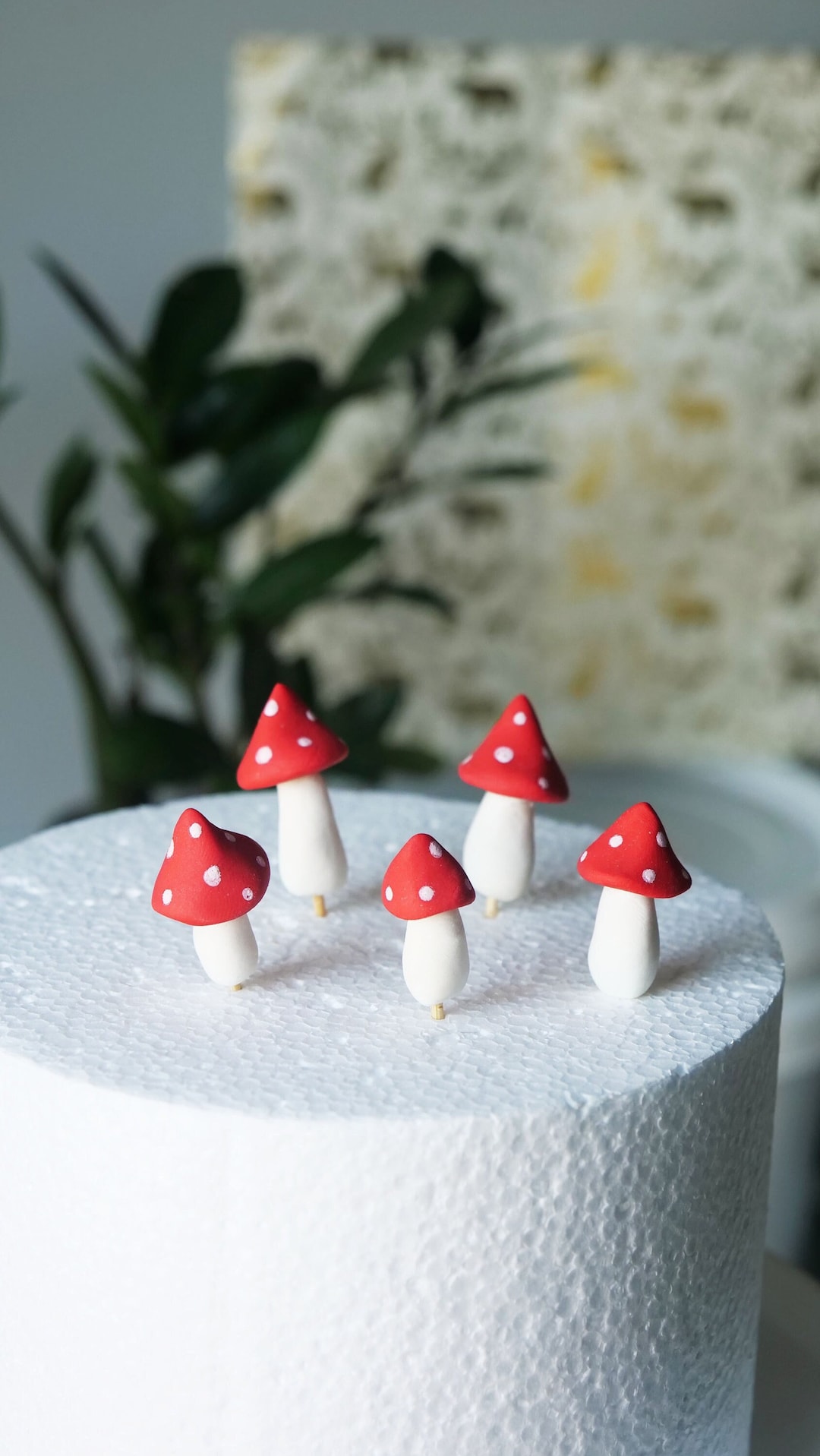 Mushrooms Cake Topper Made of Fondant, Red Mushrooms Cake Decoation - Etsy
