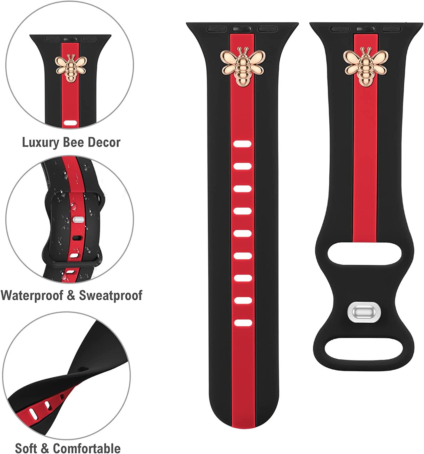 Smart Watch Band for Apple Watch With Gold Bee 38/40/41/42/44/45/49mm ...