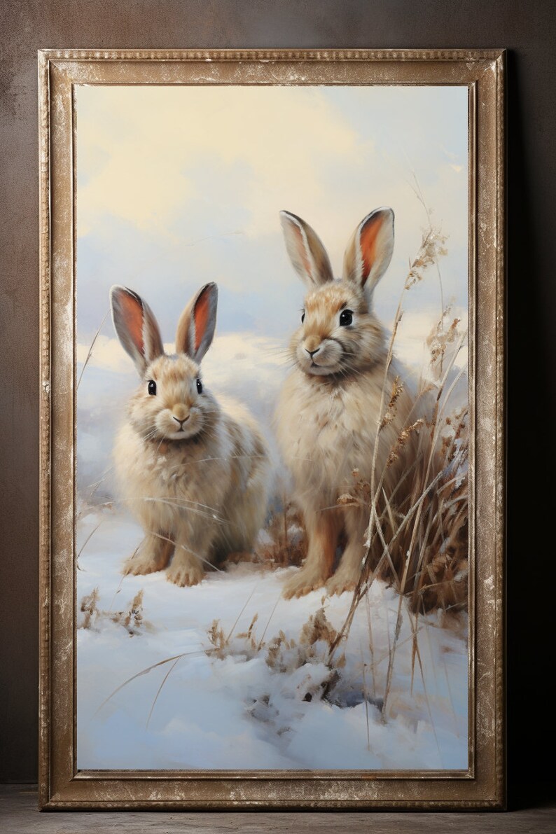 Vintage Bunny Art, Floral Art Prints, Wall Art Print, Gifts, Fall Wall ...