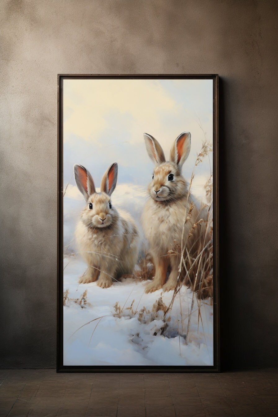 Vintage Bunny Art, Floral Art Prints, Wall Art Print, Gifts, Fall Wall ...