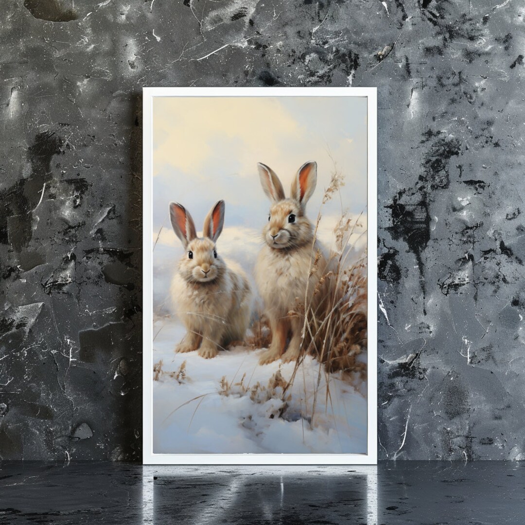 Vintage Bunny Art, Floral Art Prints, Wall Art Print, Gifts, Fall Wall ...