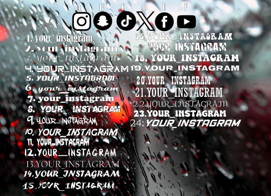 Custom Instagram Name Vinyl Decal Personalized IG Username Sticker ...