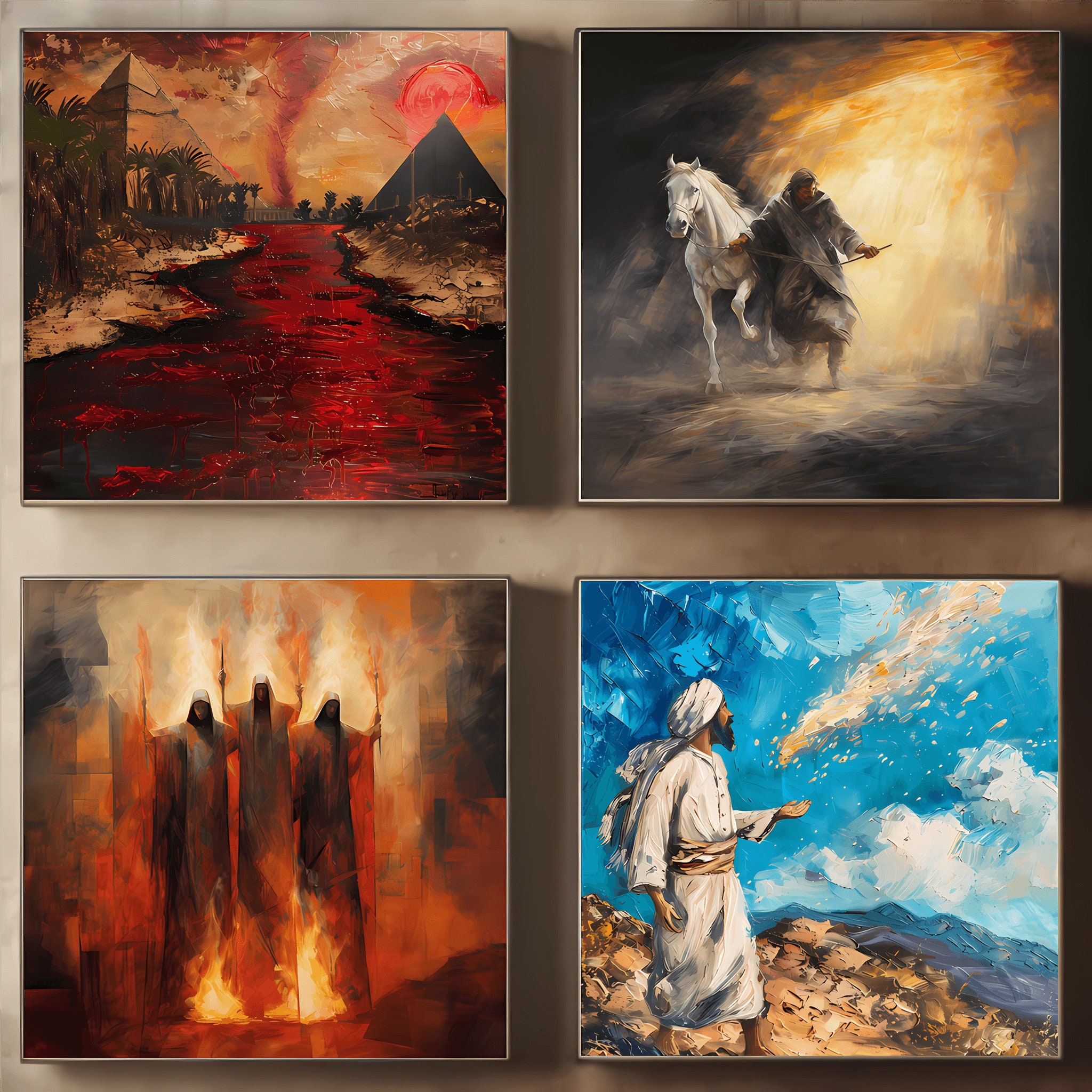 Old Testament Bible Art Oil Paintings Bundle Art Bible Home Decor ...