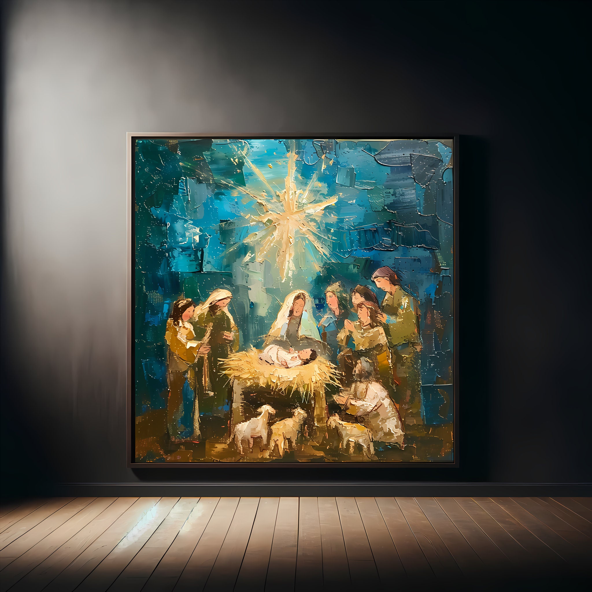 Vintage Nativity Scene Canvas Print: Religious Christmas Wall Art - Etsy