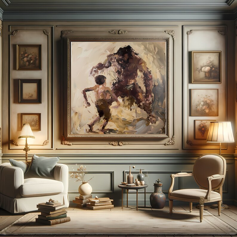 David and Goliath Canvas Print: Biblical Story Wall Art - Etsy