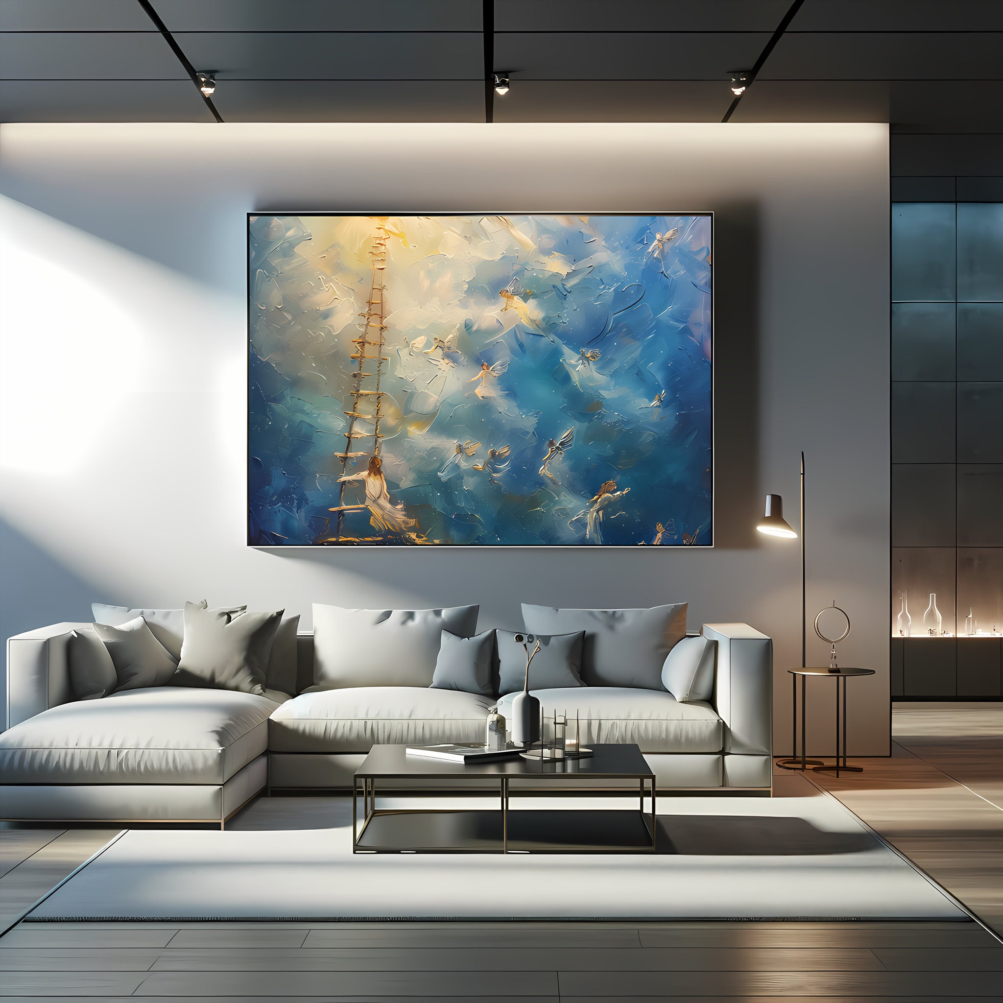 Jacob's Ladder Angels Painting Digital Print Bible Art Biblical ...