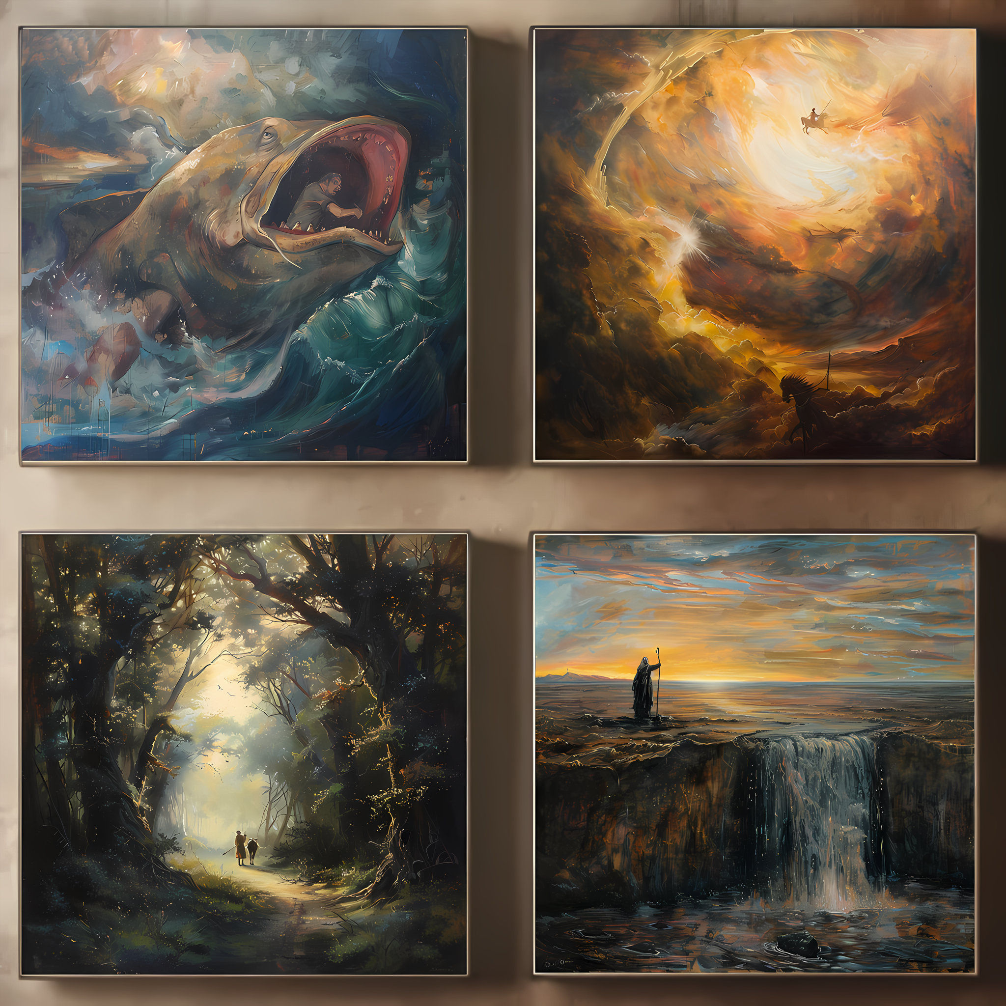 Biblical Art Oil Paintings Bible Art Bible Home Decor Religious Wall ...