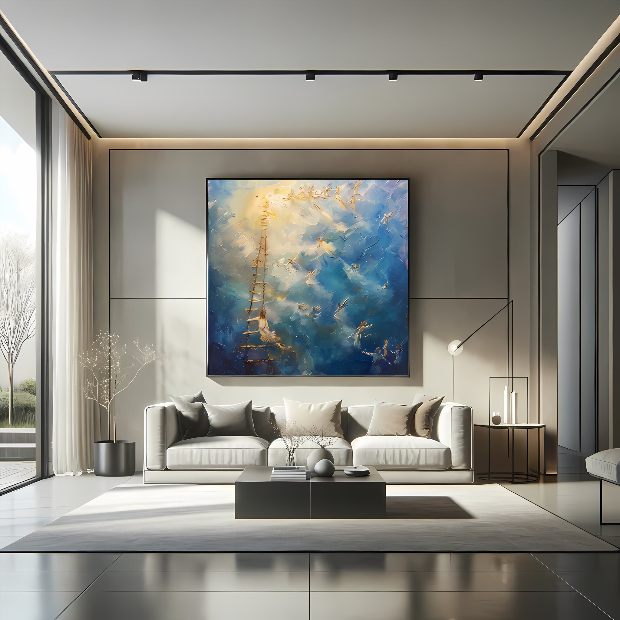 Jacob's Ladder Angels Painting Digital Print Bible Art Biblical ...