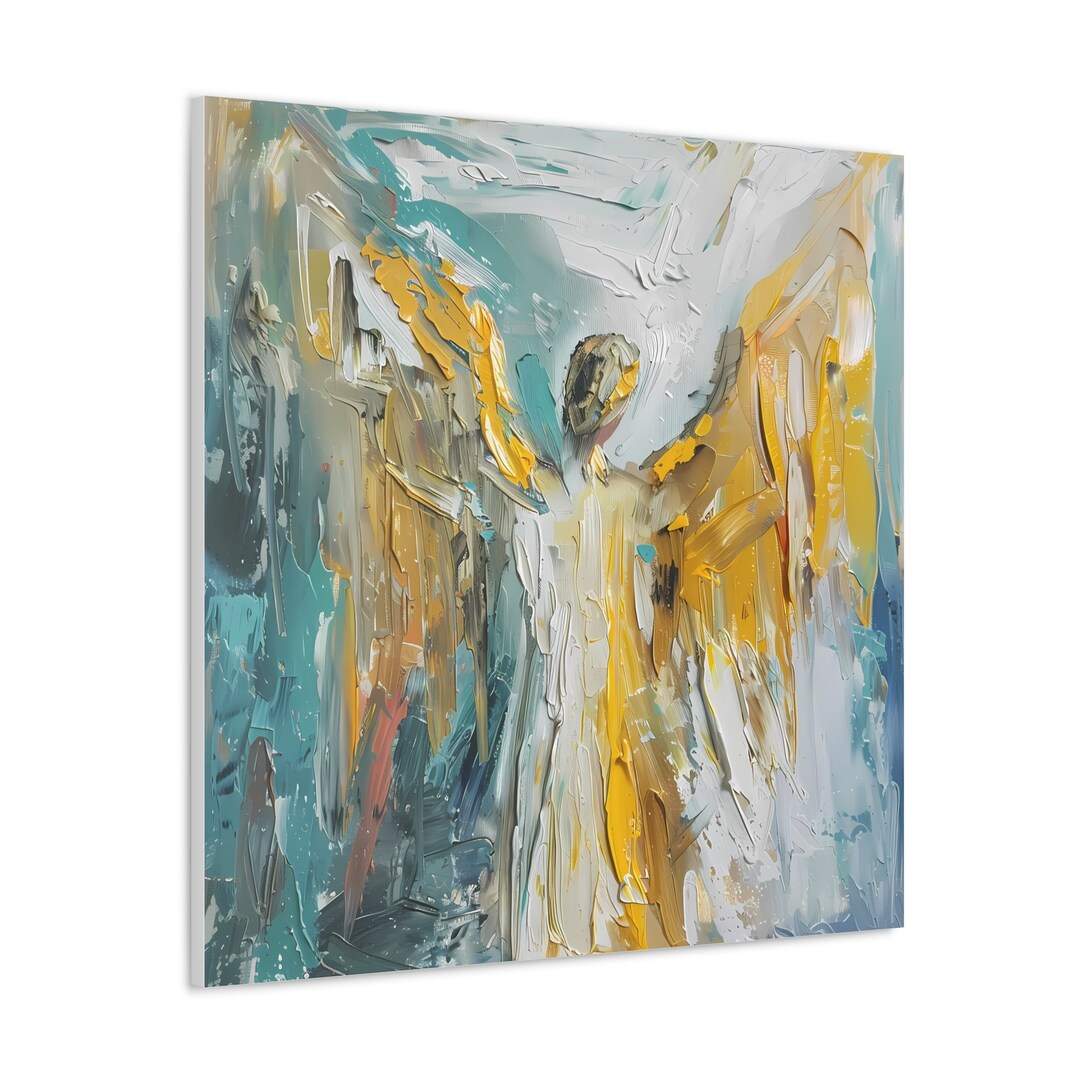 Abstract Angel Painting: Vintage Style Religious Canvas Art - Etsy