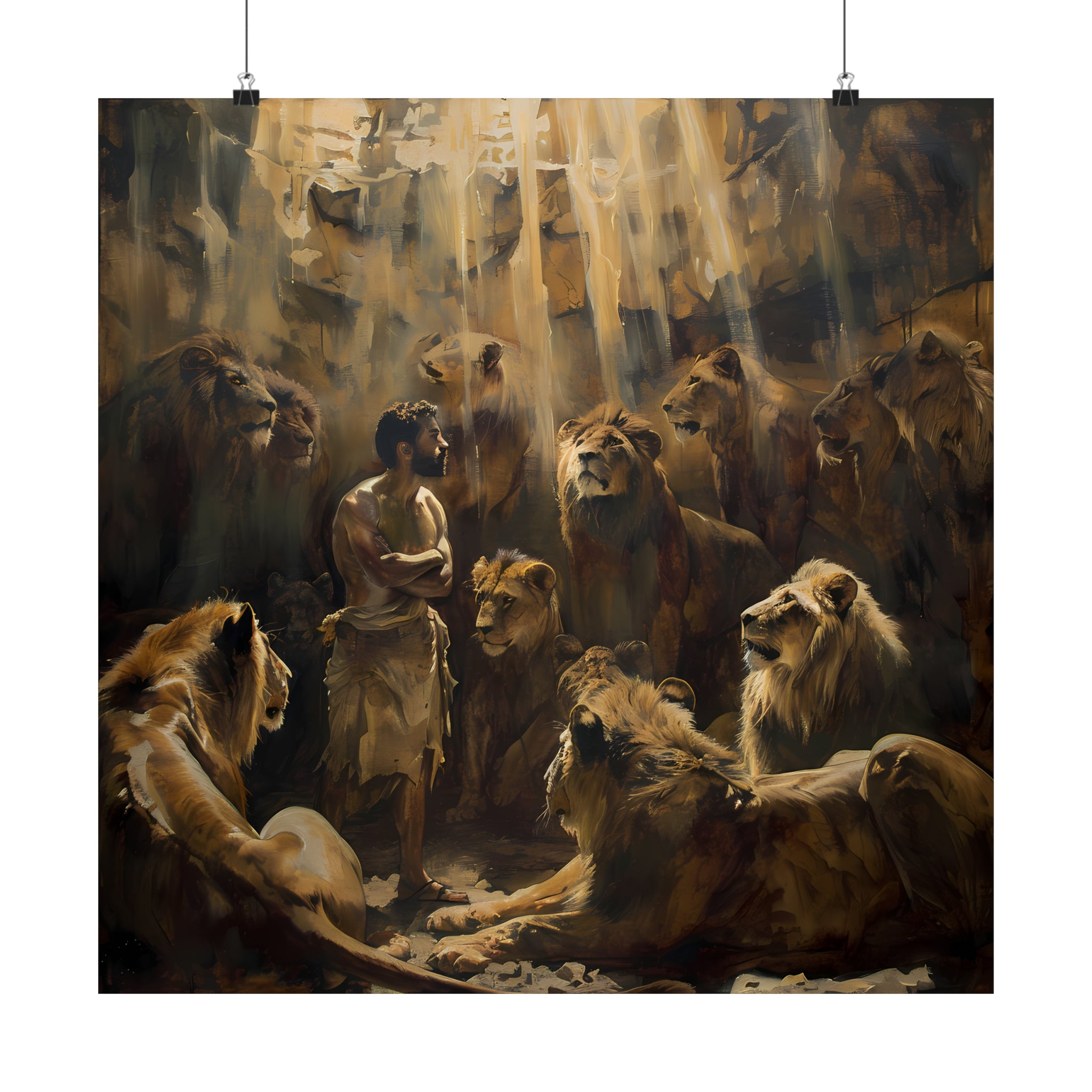 Daniel in the Lion's Den Poster Daniel Lion Den Decor Bible Art ...