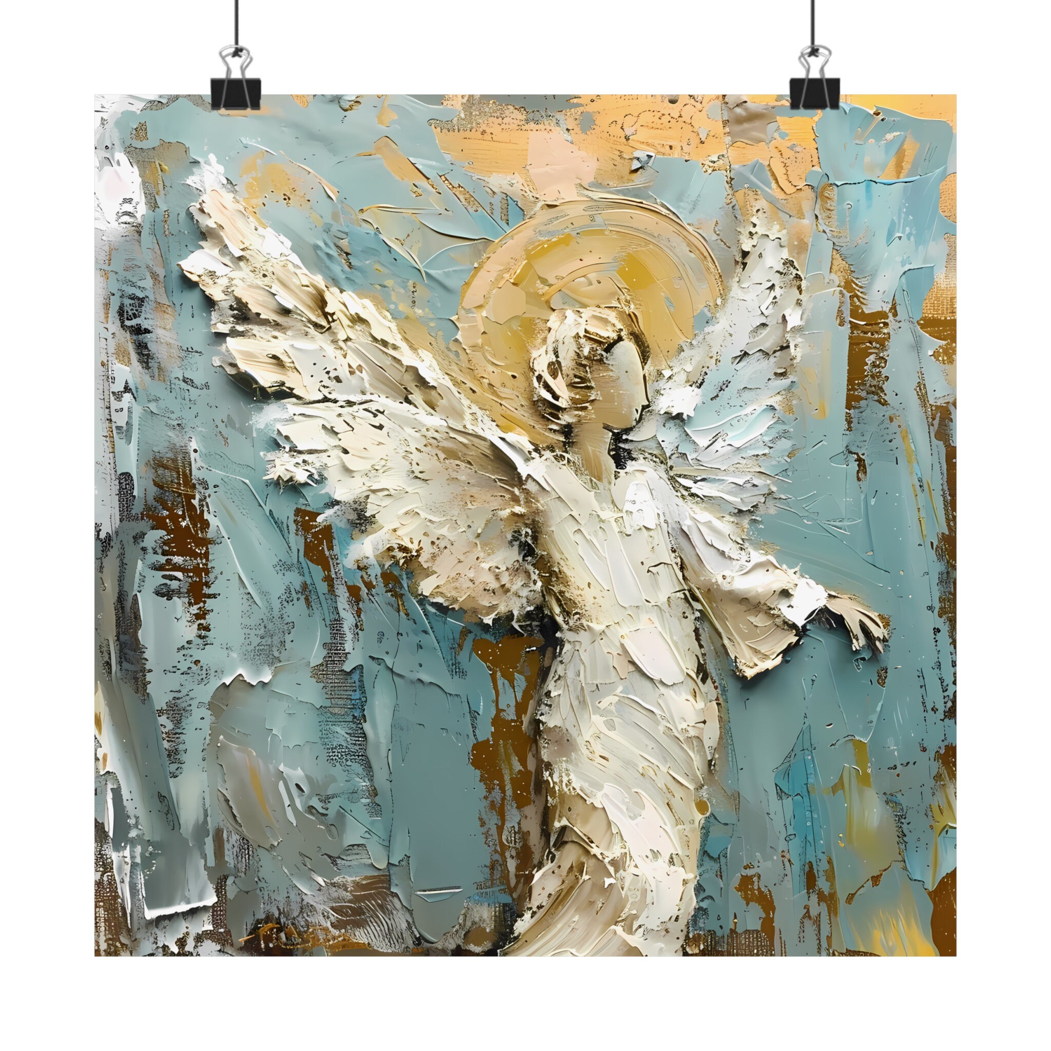 Vintage Biblical Angel Poster Made in USA Biblical Art Poster Abstract ...