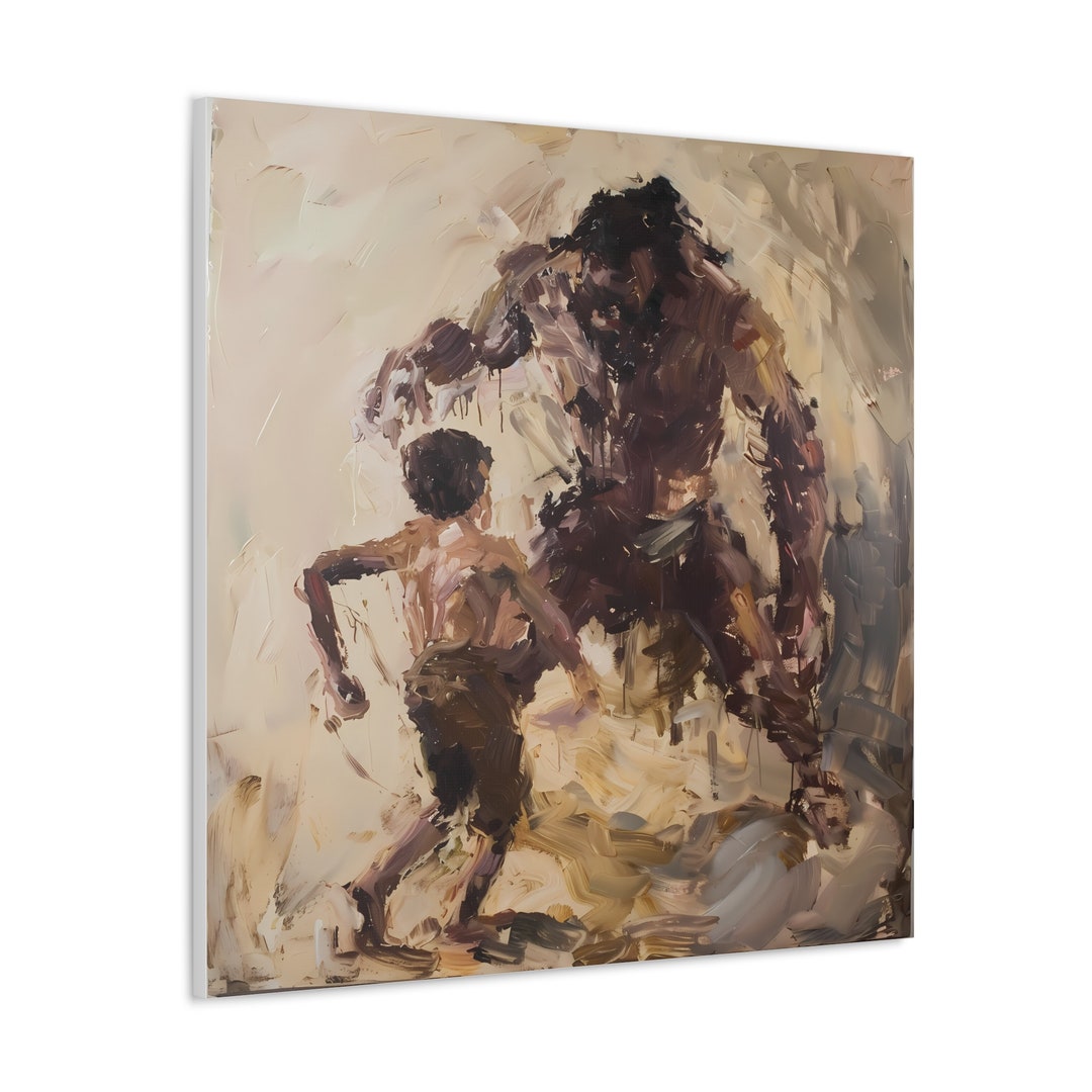 David and Goliath Canvas Print: Biblical Story Wall Art - Etsy