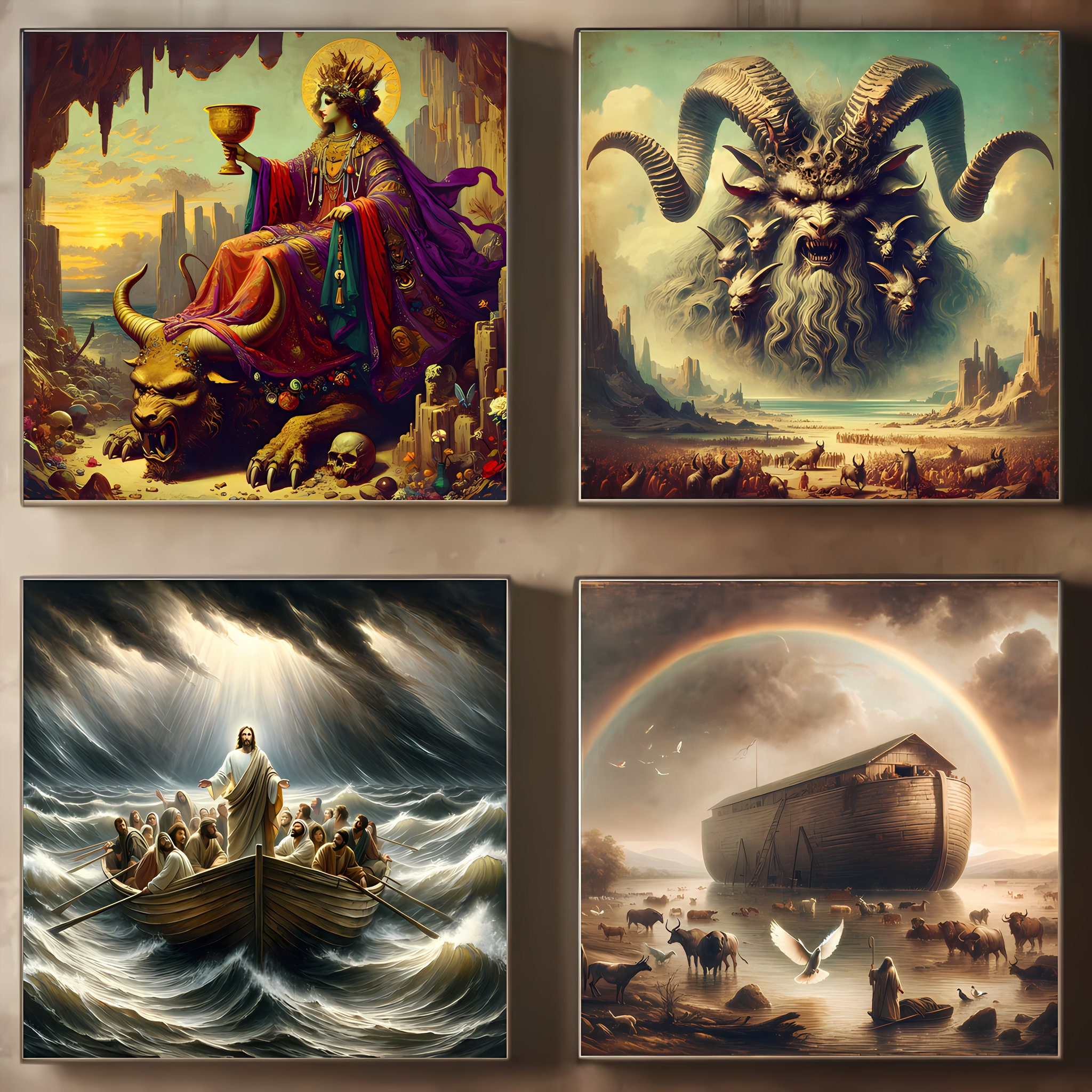 Biblical Art Oil Paintings Bible Art Bible Home Decor Religious Wall ...