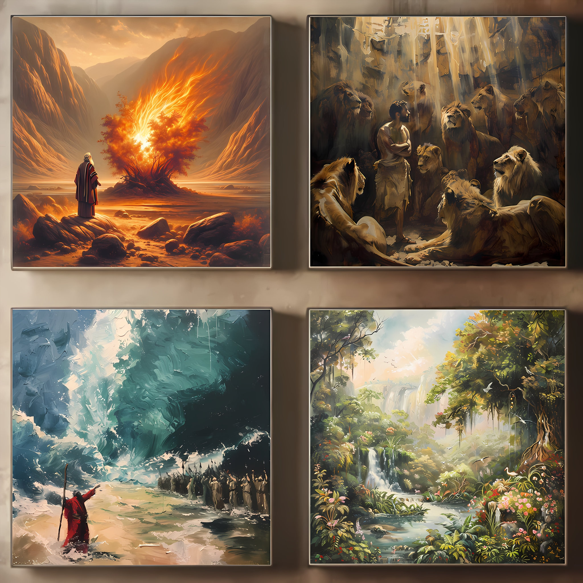 Biblical Art Oil Paintings Bible Art Bible Home Decor Religious Wall ...