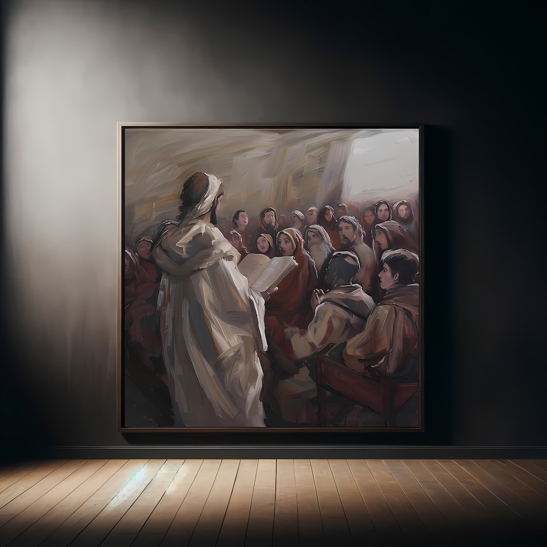Jesus Begins Ministry Oil Painting: Biblical Art Print (digital ...