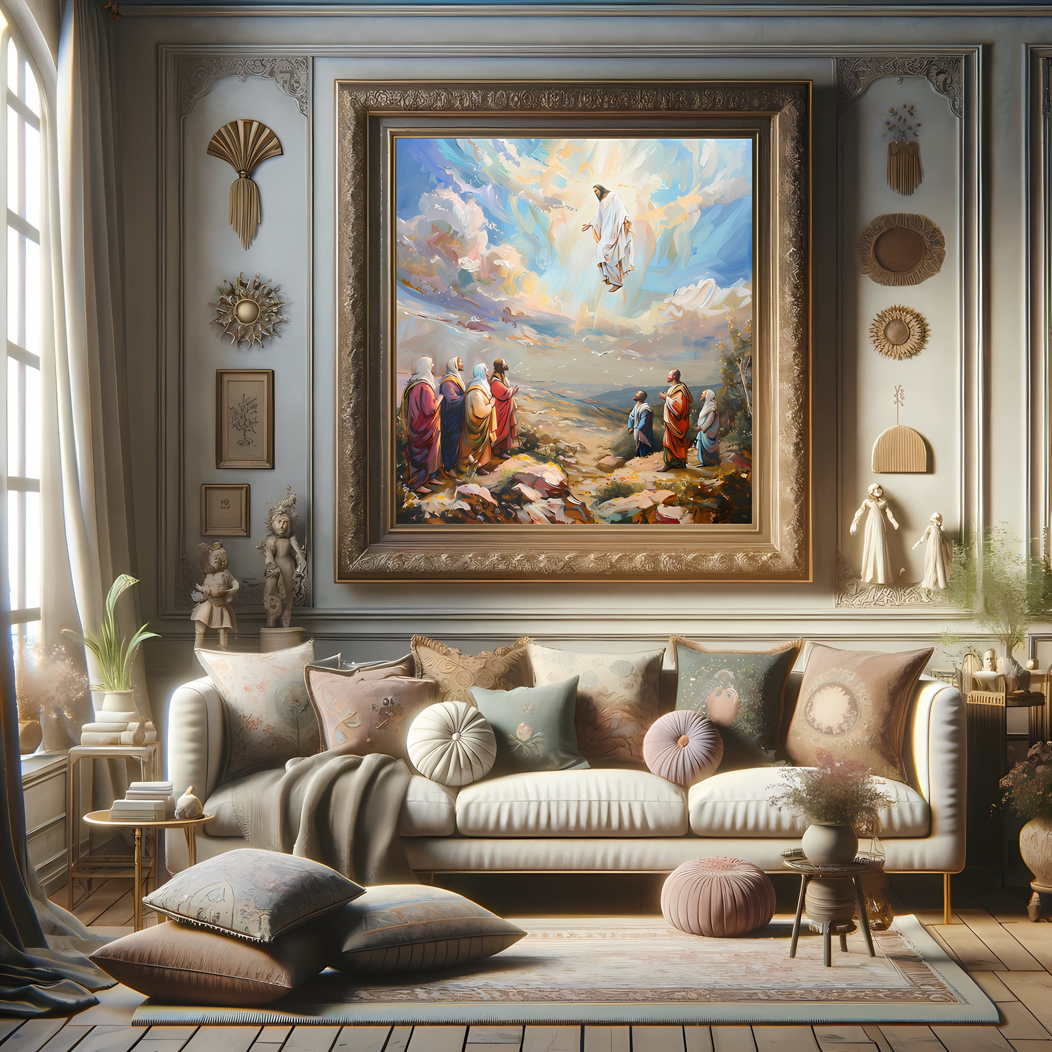 Ascension of Jesus Christ Canvas Print: Biblical Oil Painting - Etsy