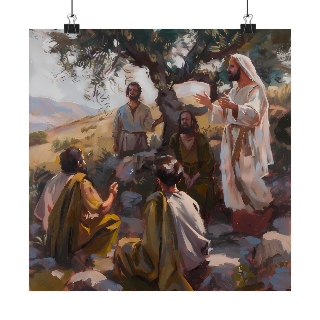 Jesus Teaching Disciples Art Poster: New Testament Biblical Scene - Etsy
