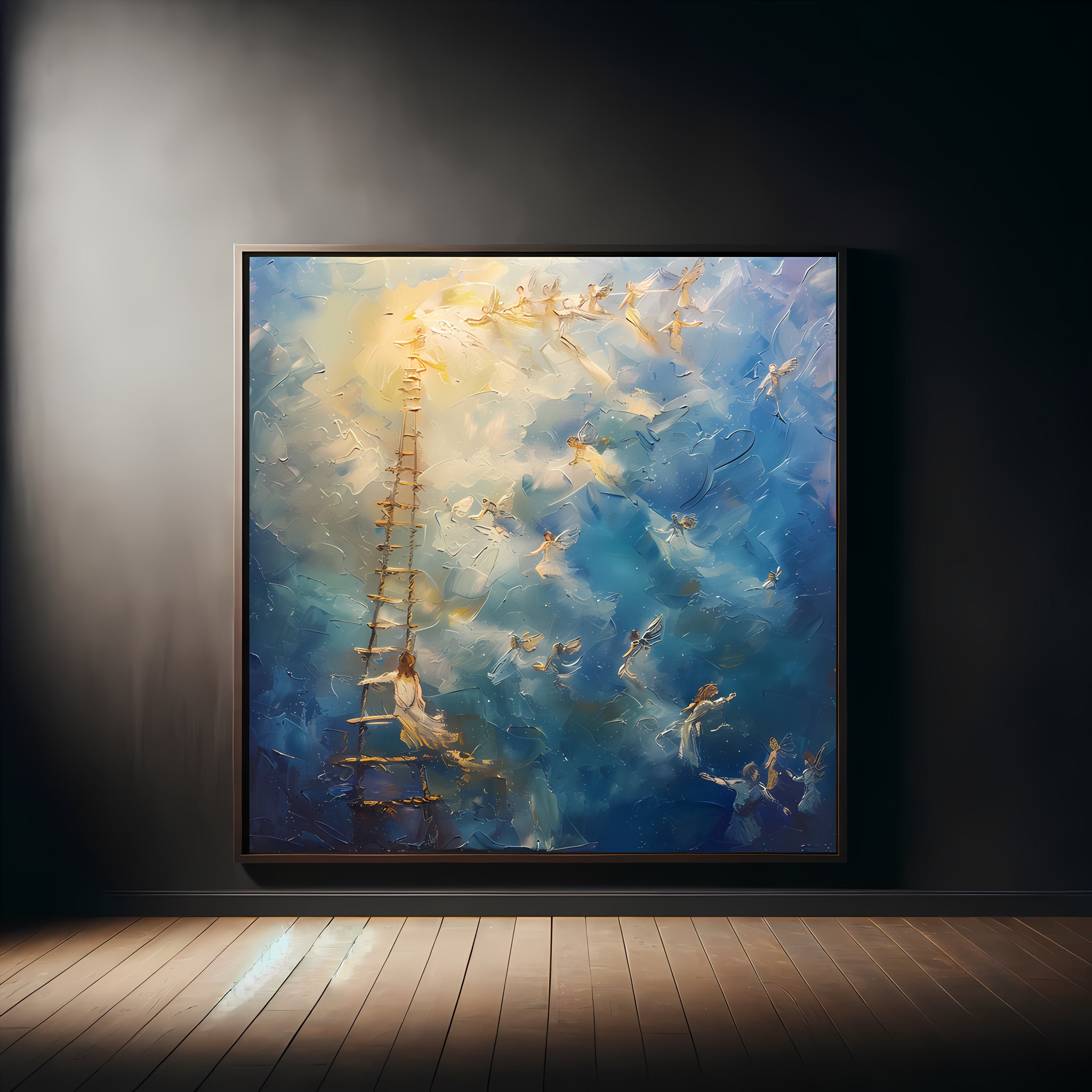 Jacob's Ladder Angels Painting Digital Print Bible Art Biblical ...