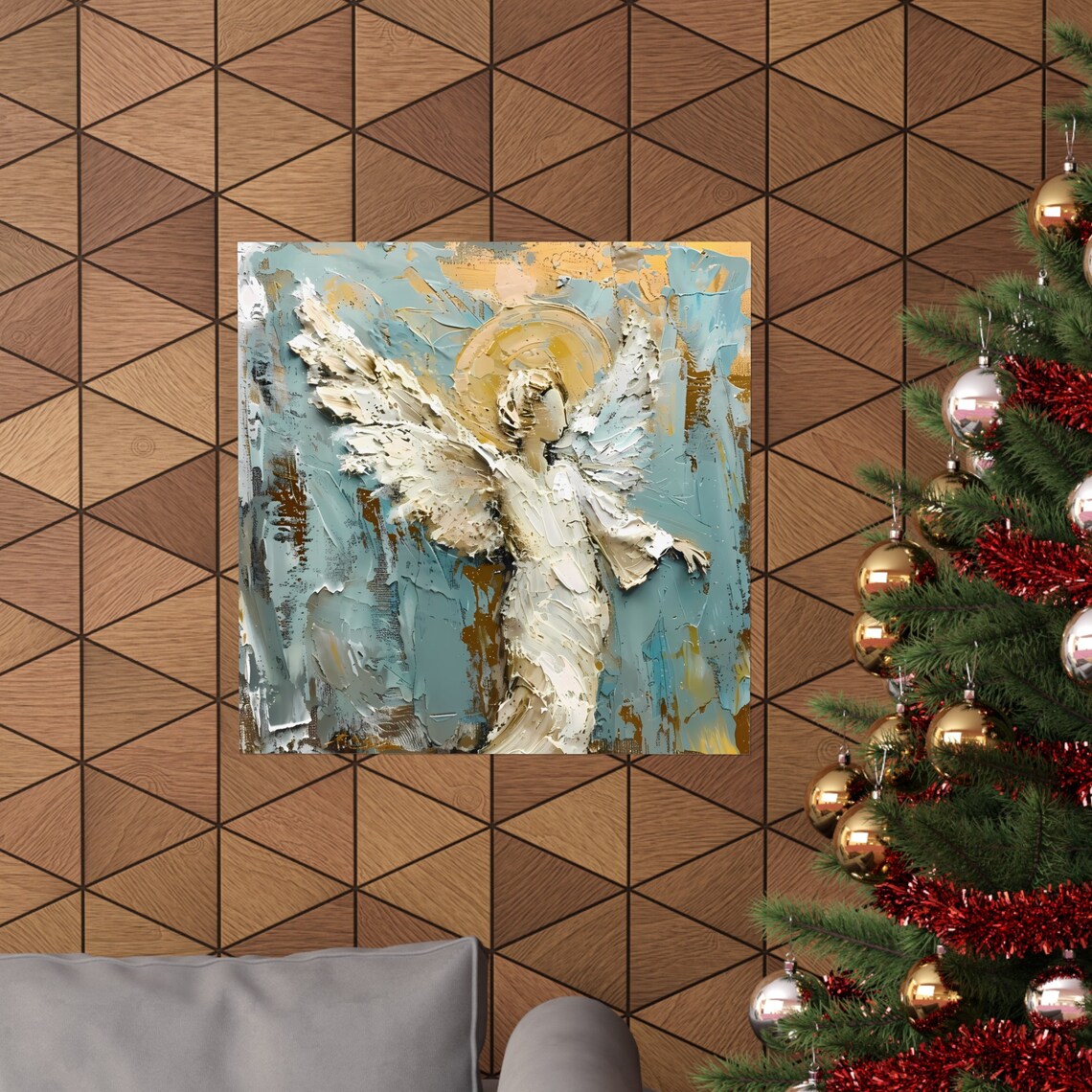 Vintage Biblical Angel Art Poster: Traditional Oil Style - Etsy