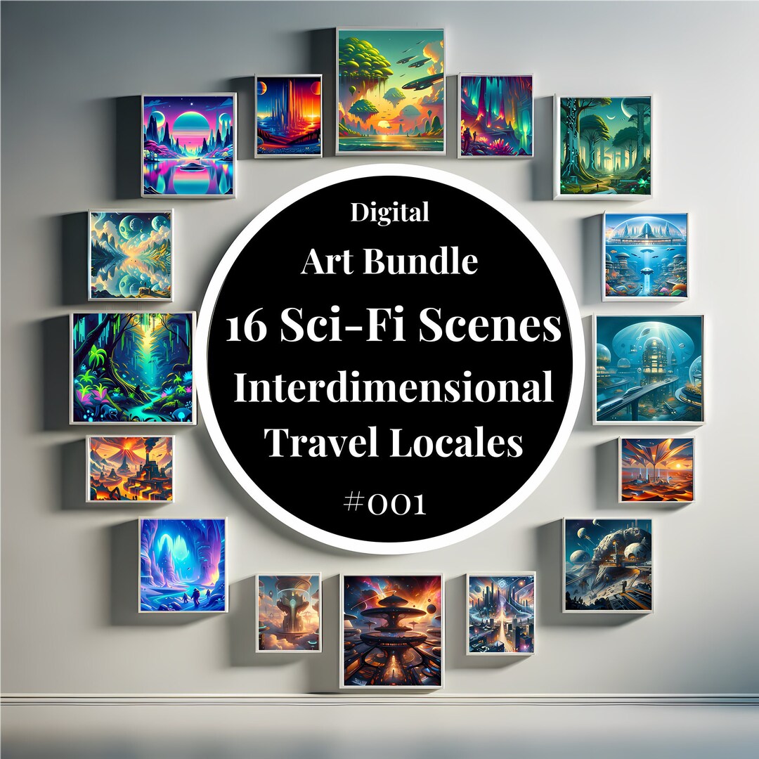 Sci-fi Worldscapes Art Print Bundle | Retro-futuristic Digital Download ...