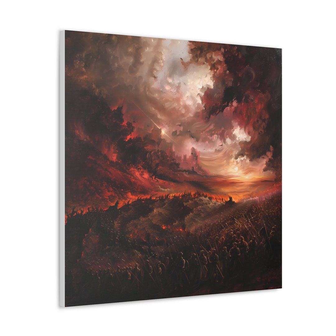 Armageddon Oil Painting Printed on Square Canvas Book of Revelation ...