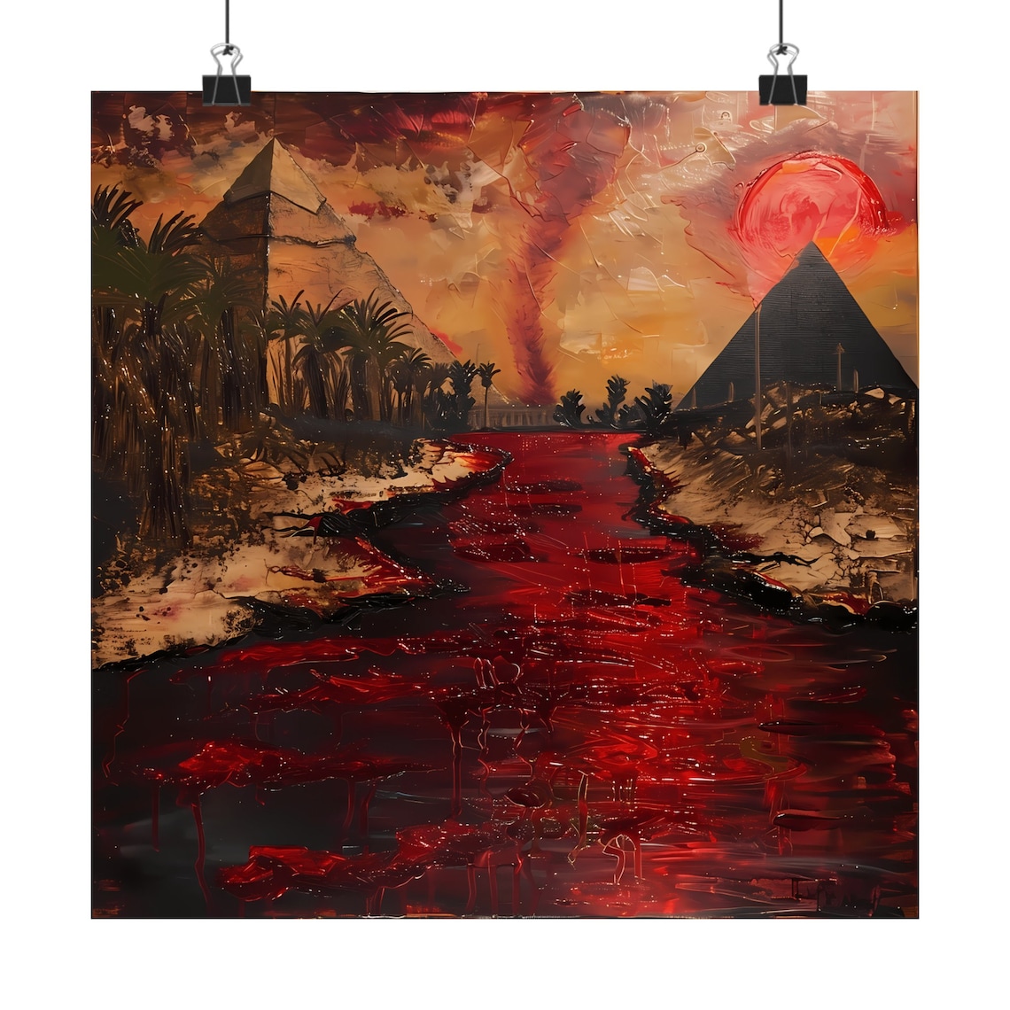 Nile River of Blood Art Poster, Plague of Egypt, Biblical Wall Decor - Etsy