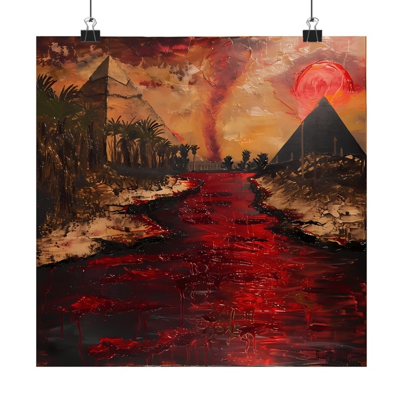 Rivers of Blood Poster Made in USA Biblical Art Poster Nile River ...