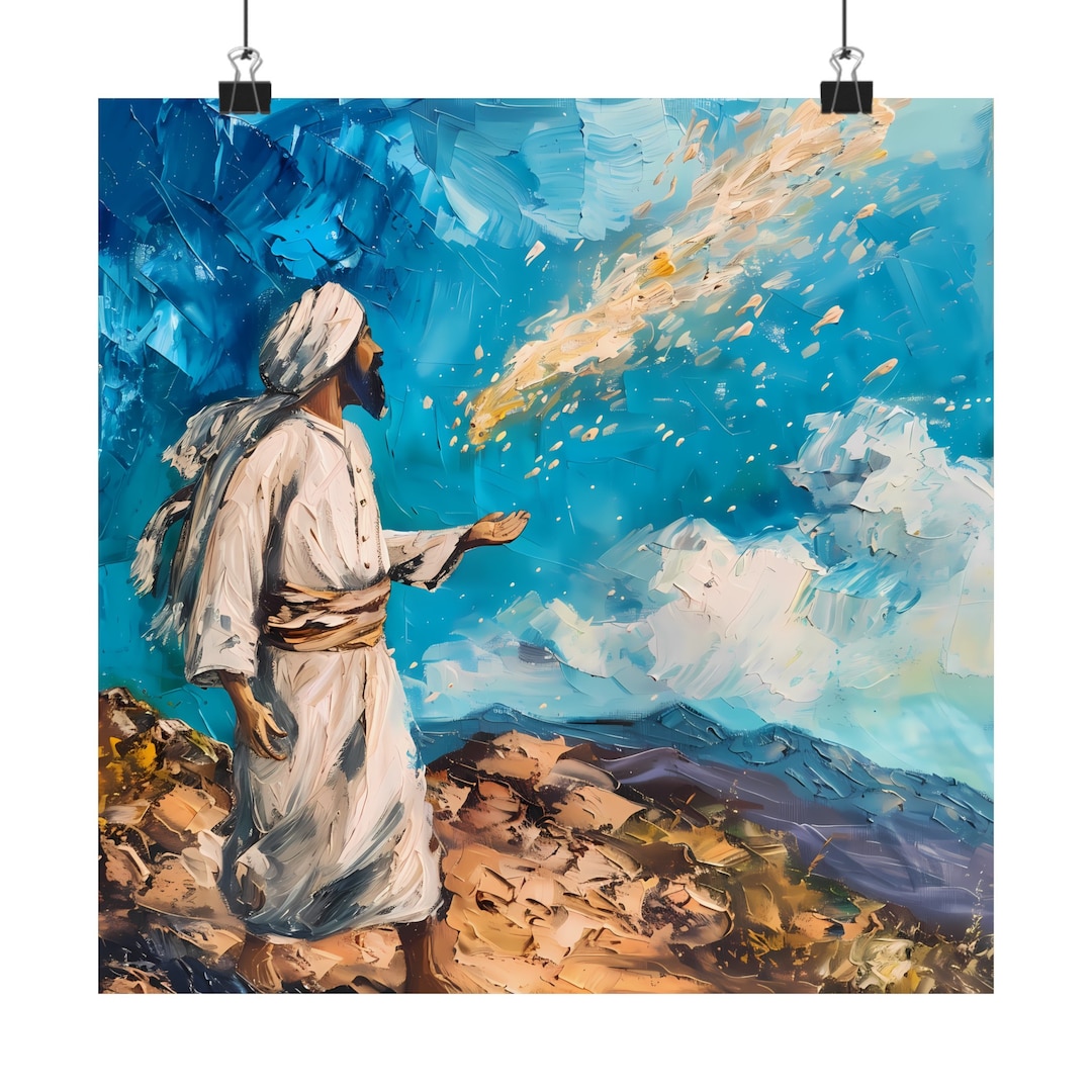 Manna From Heaven Vintage Poster: Biblical Israelites Art - Etsy