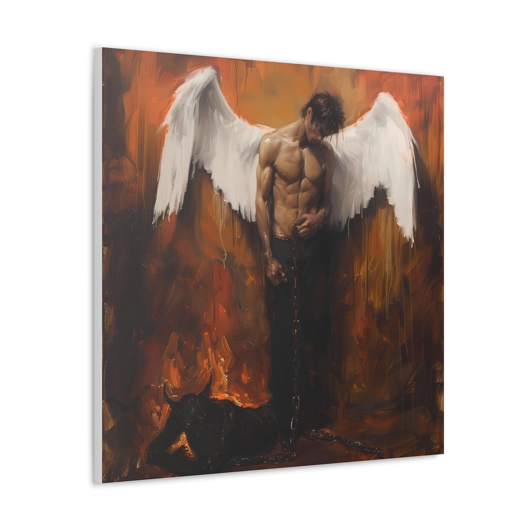 Angel Binding Satan Canvas Print: Book of Revelation Art - Etsy