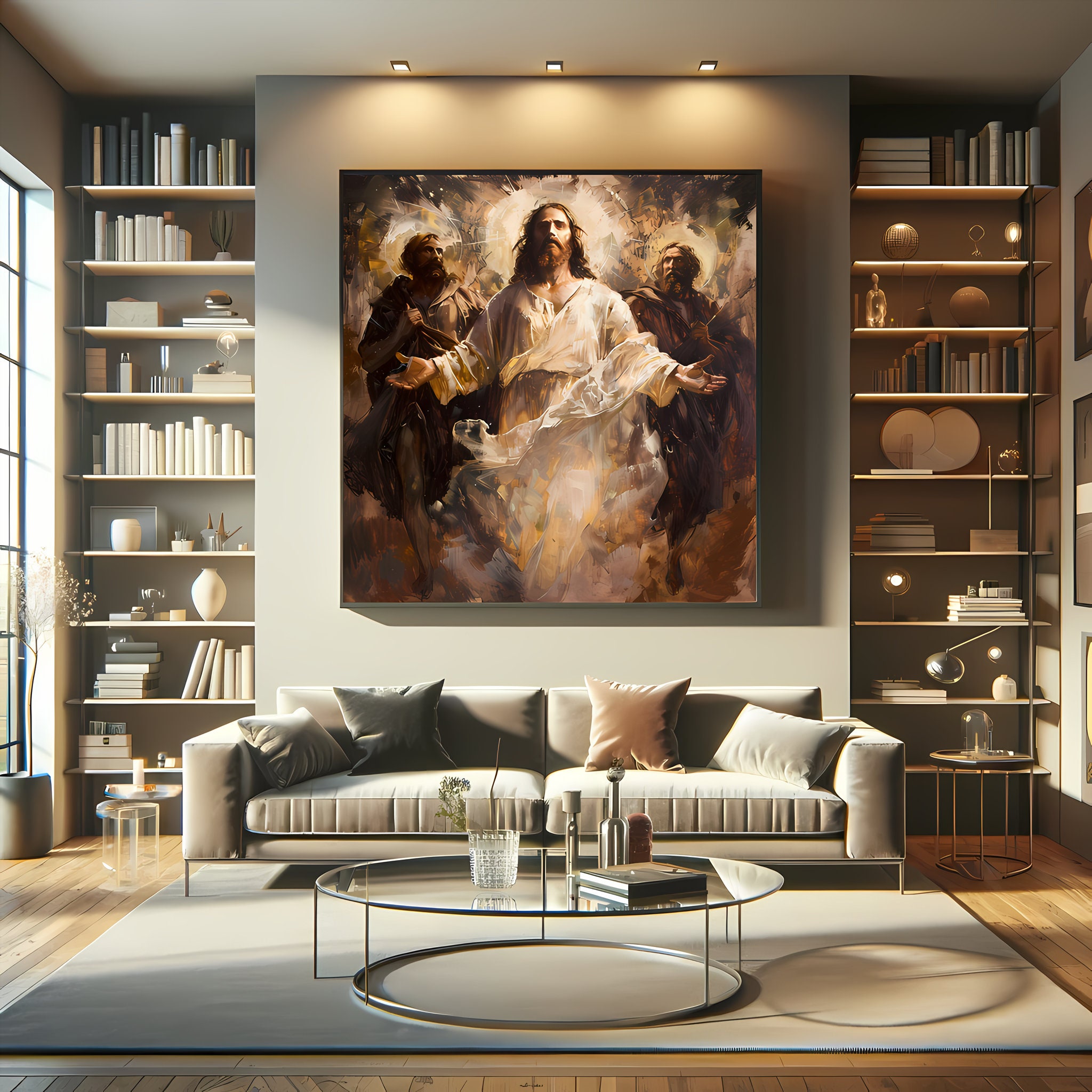 Transfiguration Scene Jesus Moses Elijah Oil Painting Digital Print ...