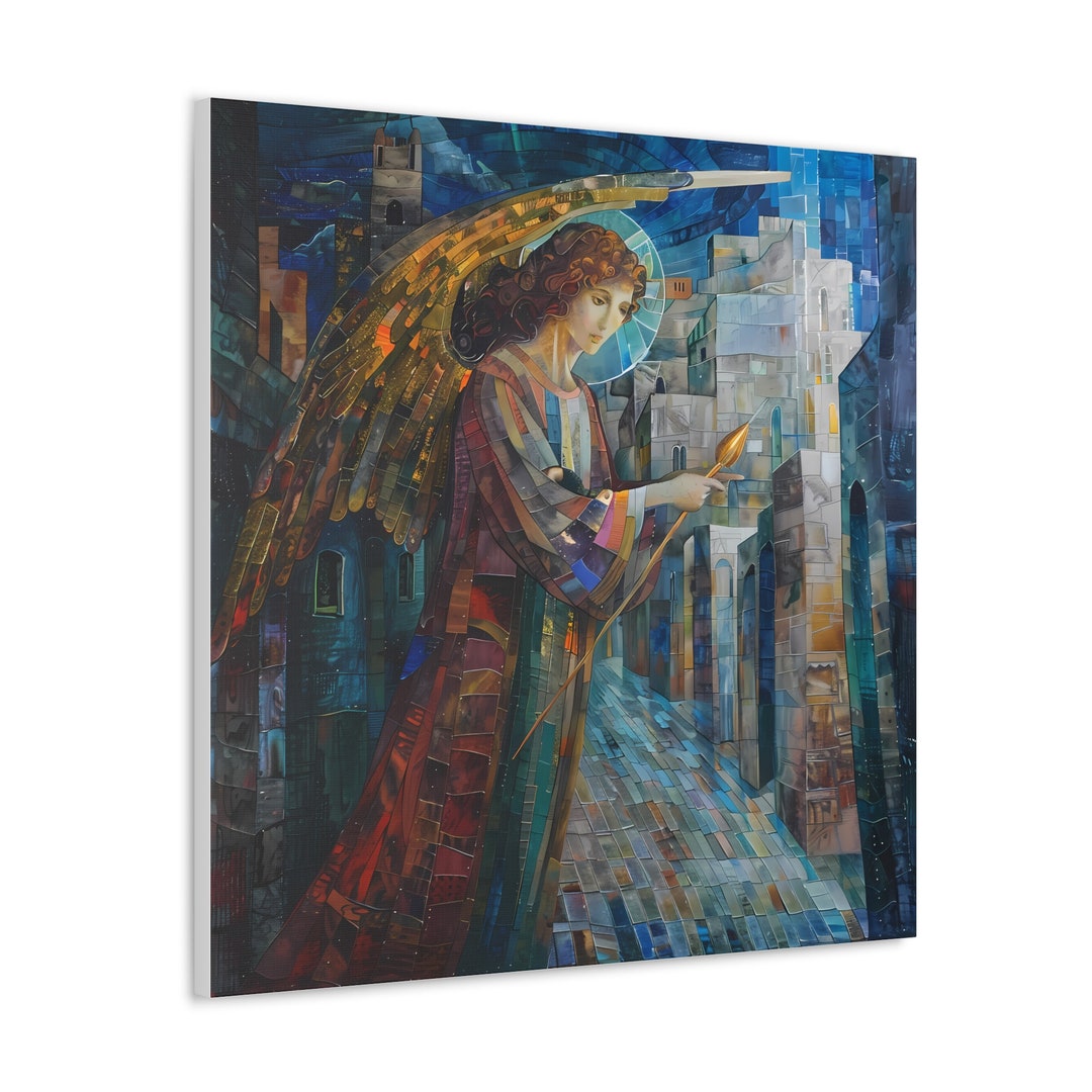 Angel Measuring New Jerusalem: Bible Art Canvas Print - Etsy