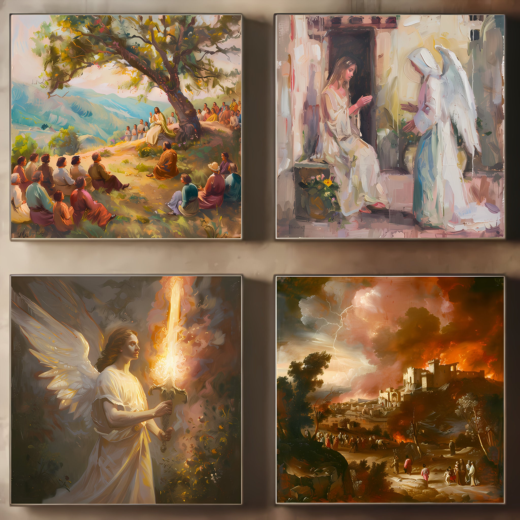 Biblical Art Oil Paintings Bible Art Bible Home Decor Religious Wall ...