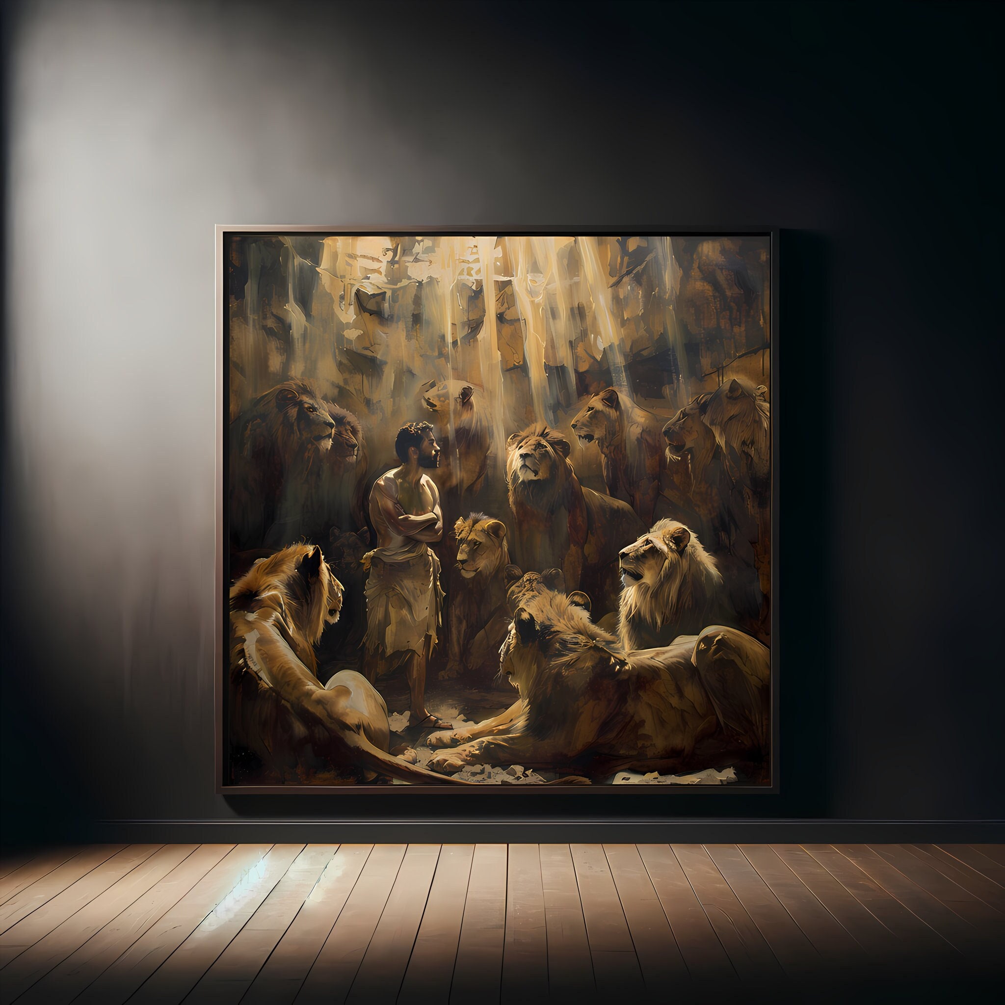 Daniel in the Lion's Den Painting Digital Print Bible Story Art ...